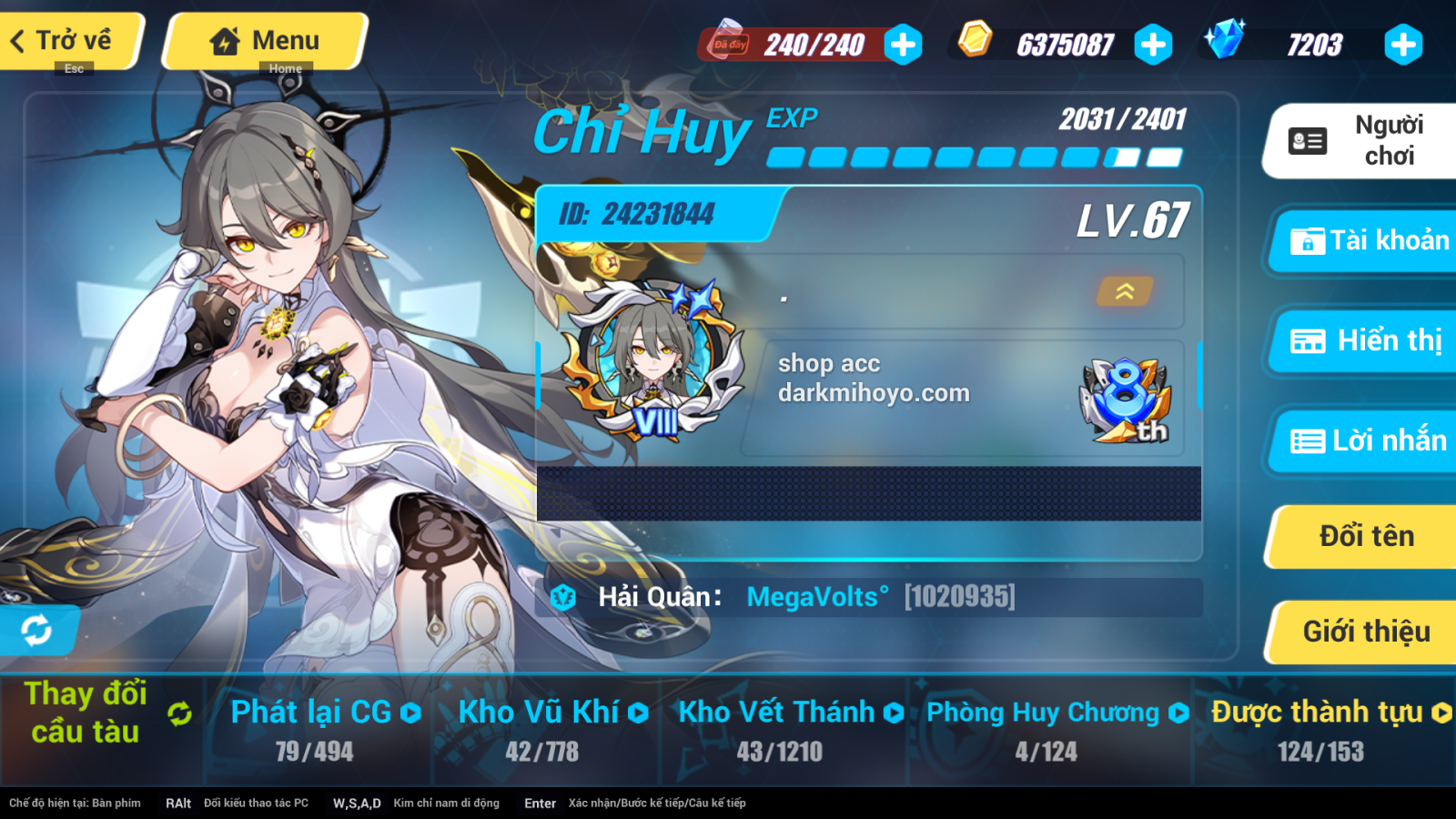 Acc Honkai Impact 3 ID 7021 - Shop acc Honkai impact 3, Honkai star rail, Zenless Zone Zero Uy ...